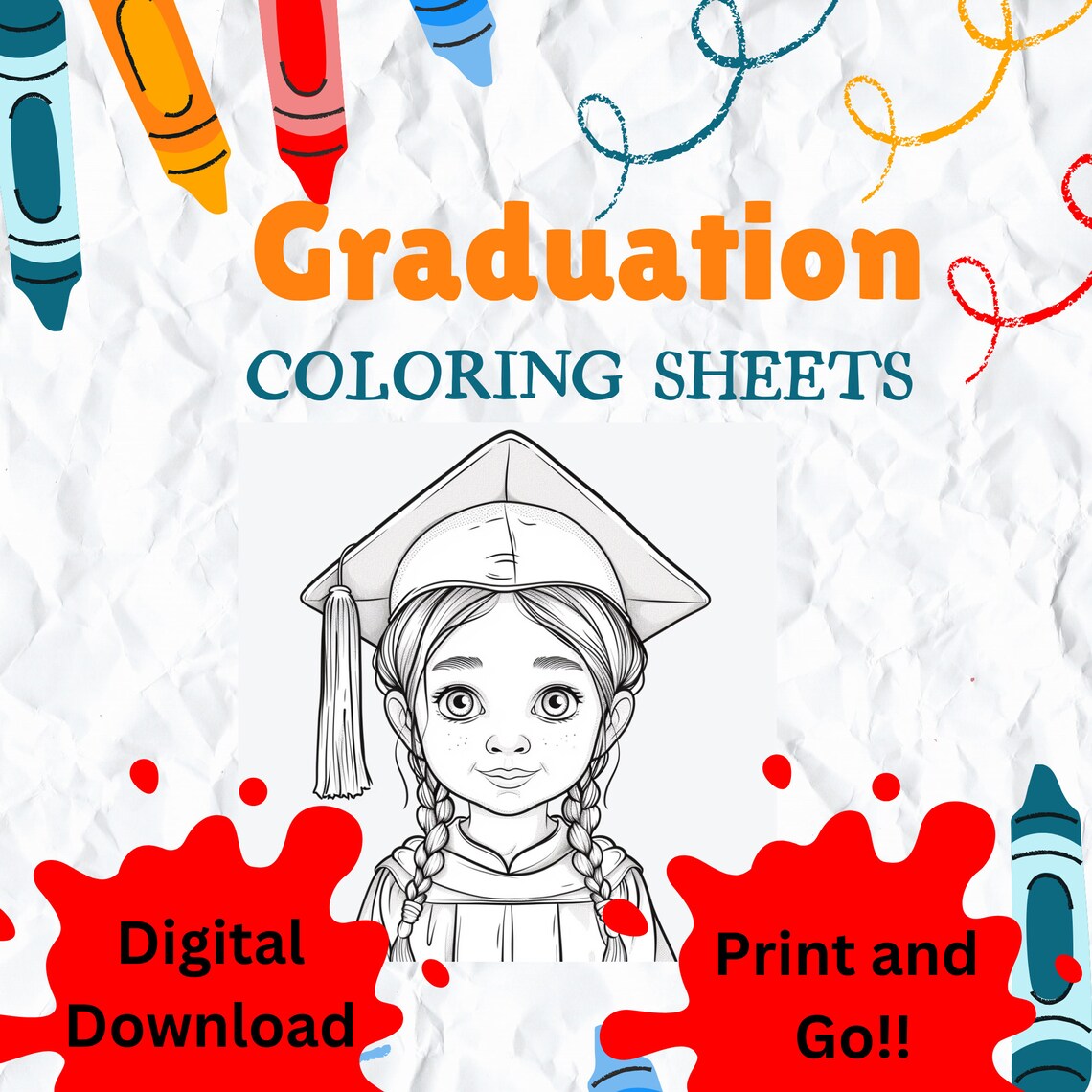 Graduation Coloring Sheets for Kids - Etsy