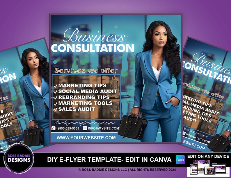 Business Consultation Flyer, DIY Flyer Template Design, Business ...