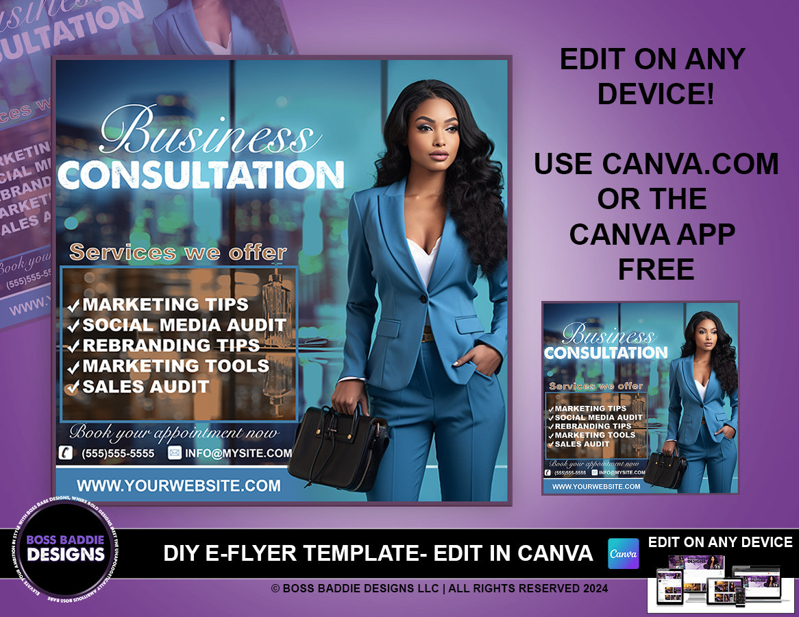Business Consultation Flyer, DIY Flyer Template Design, Business ...
