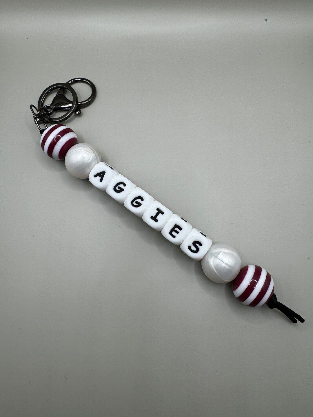 Aggies Maroon & White Striped Straight Keychain/zipper Pull for ...