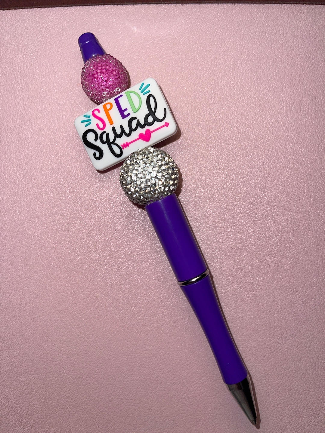 SPED SQUAD - Build Your Own Pen - Purple Pen With Silver Rhinestone and ...