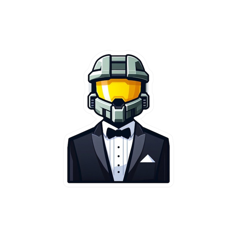 Master Chief in a Tuxedo Vinyl Sticker - Etsy