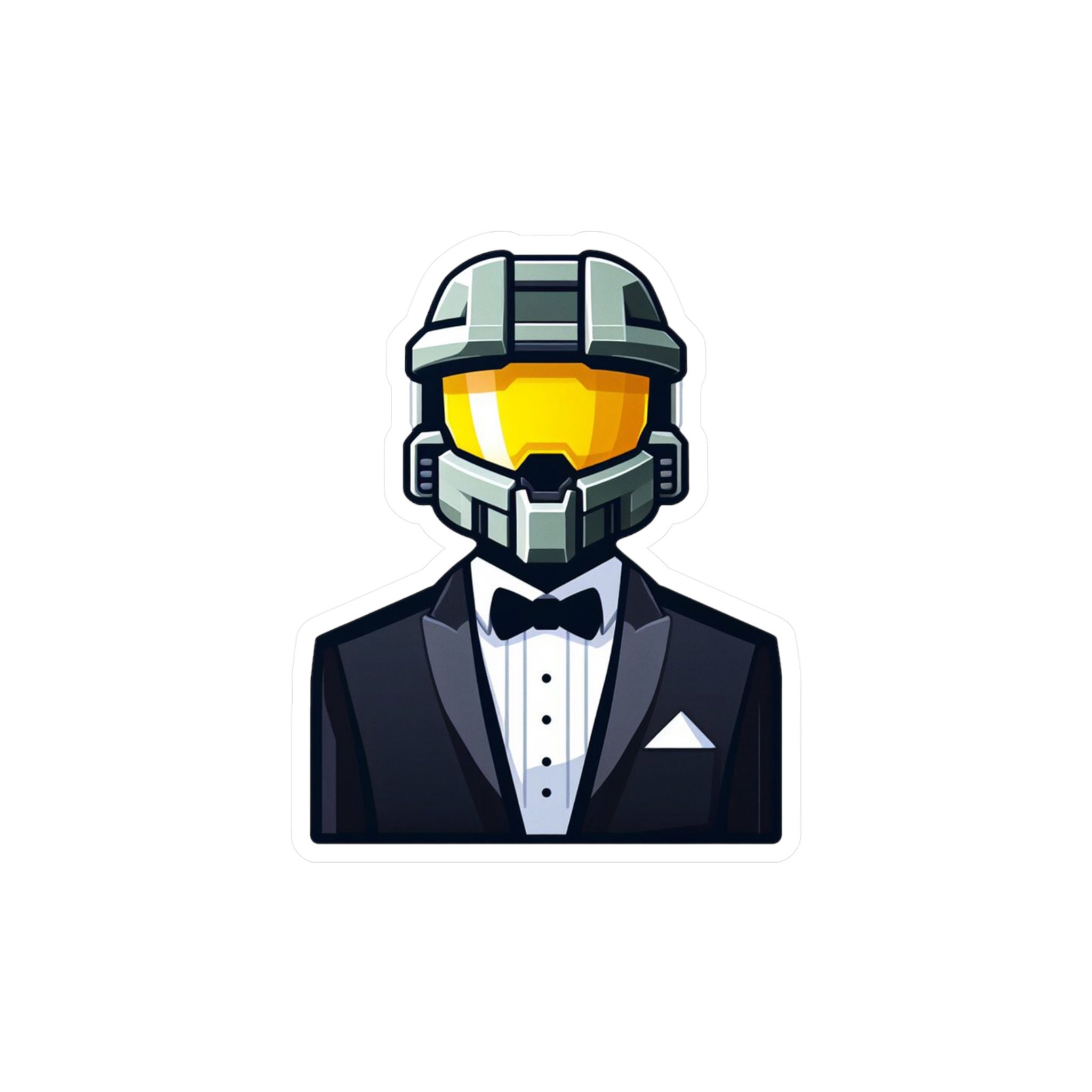 Master Chief in a Tuxedo Vinyl Sticker - Etsy
