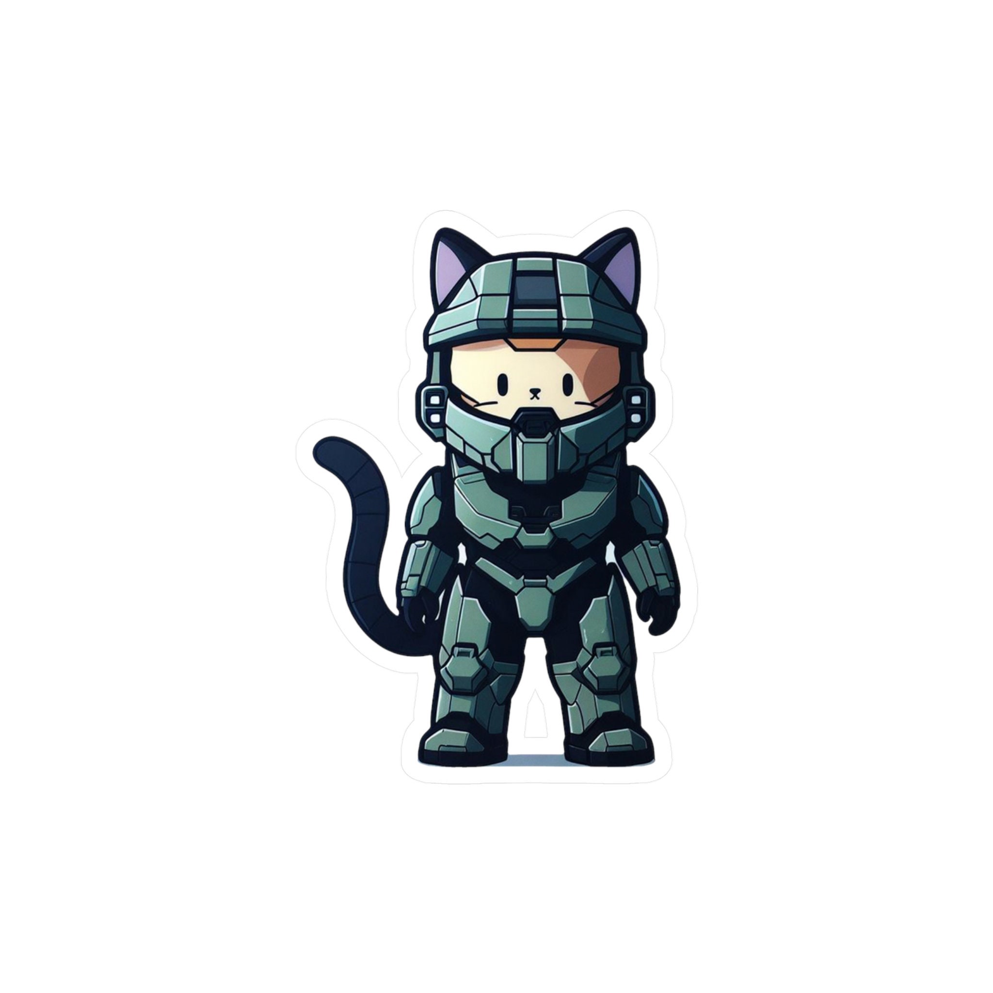 Master Chief Cat Vinyl Sticker - Etsy
