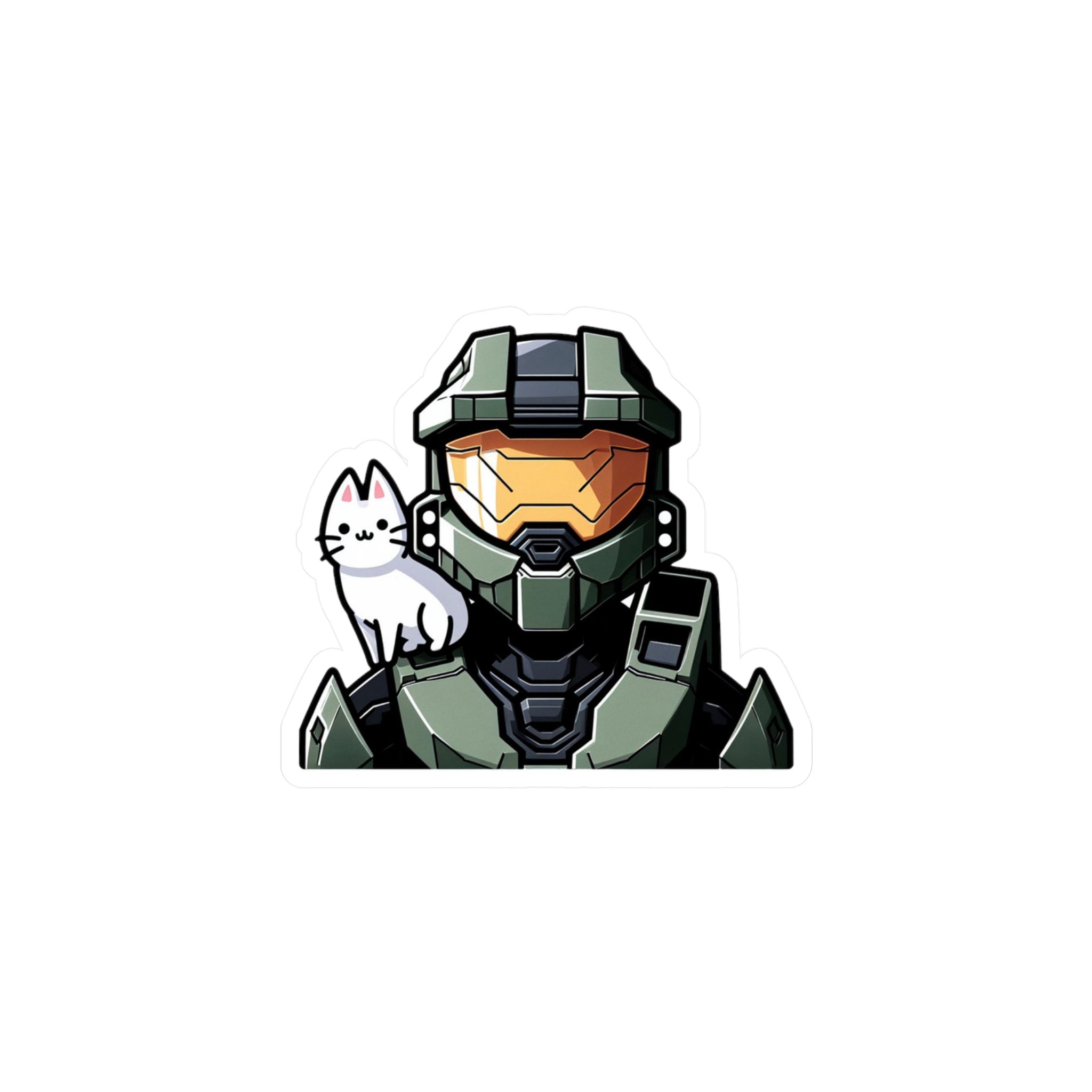 Master Chief Cat Vinyl Sticker - Etsy