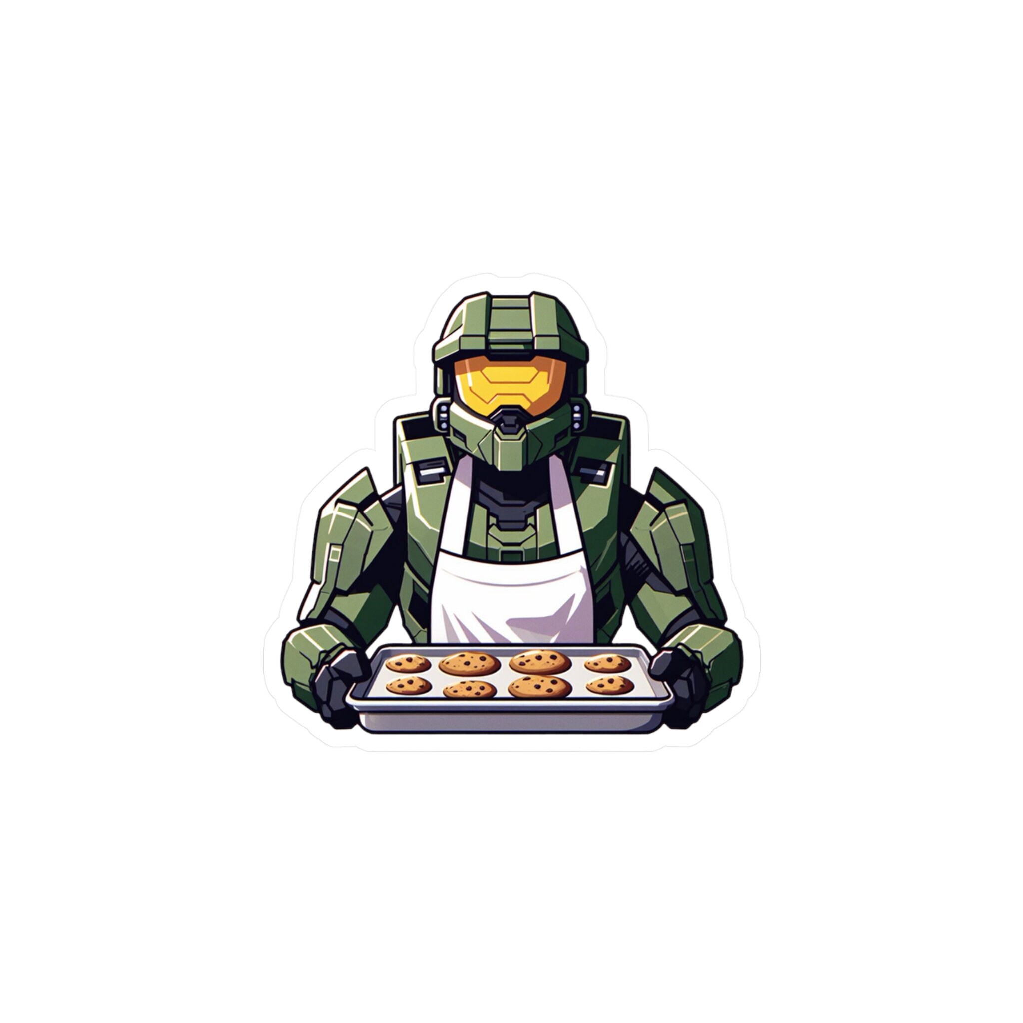 Master Chief Baking Cookies Vinyl Sticker - Etsy
