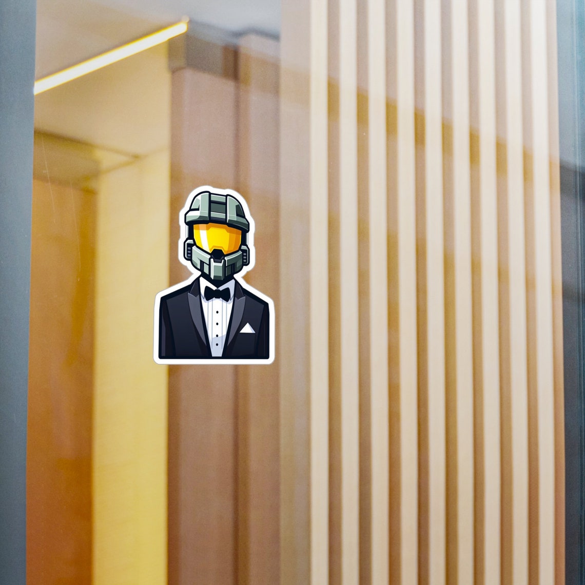 Master Chief in a Tuxedo Vinyl Sticker - Etsy