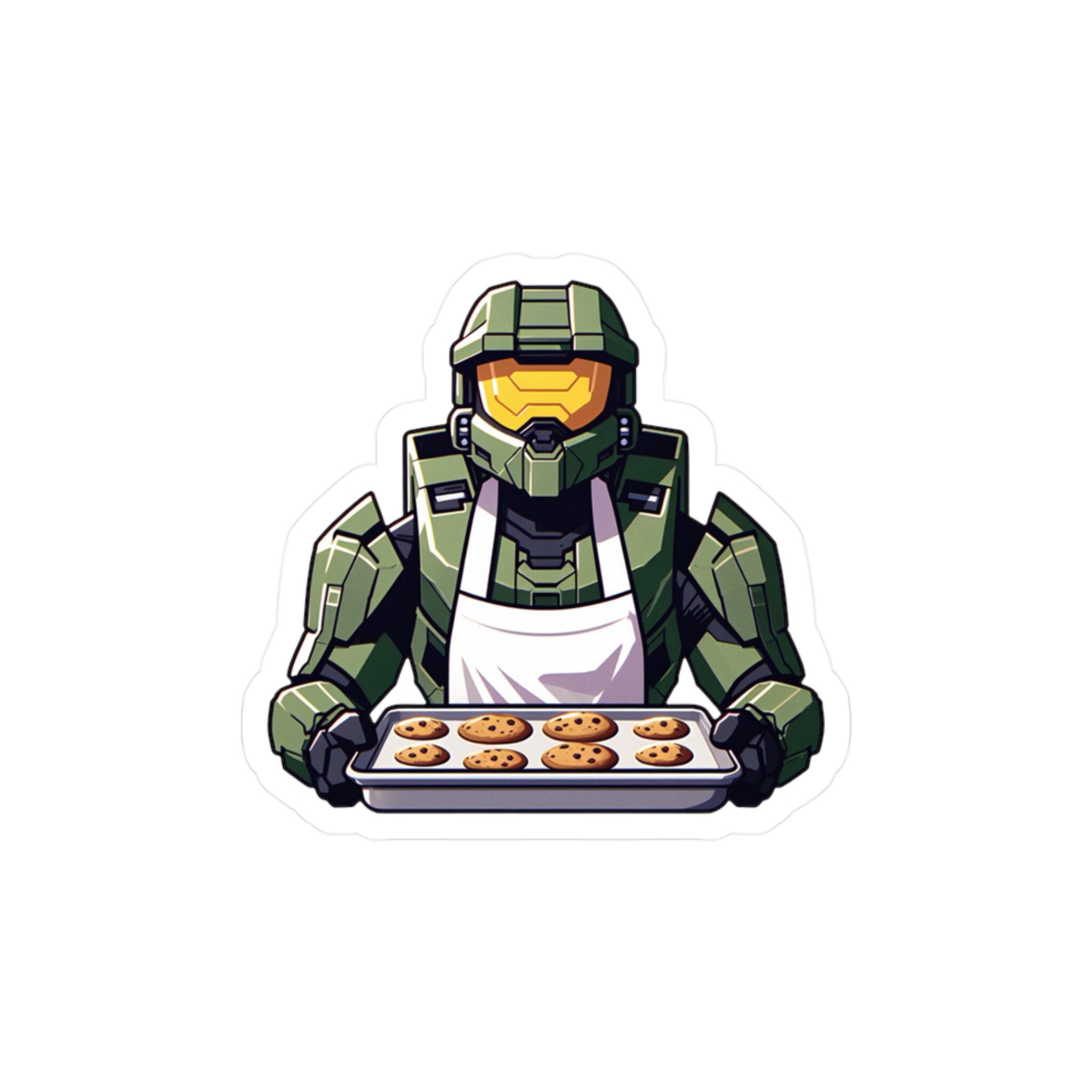 Master Chief Baking Cookies Vinyl Sticker - Etsy