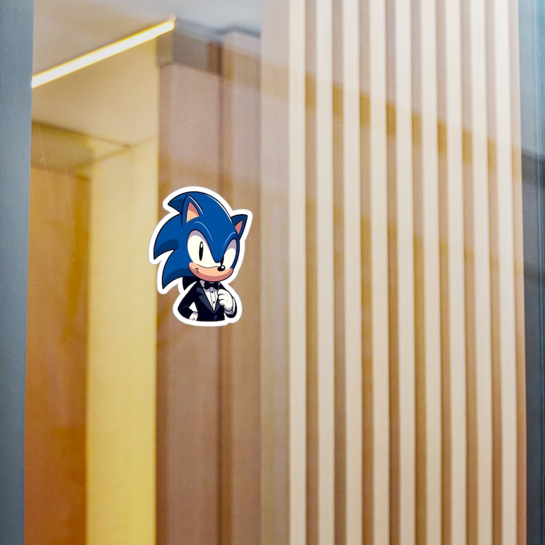 Sonic the Hedgehog Wearing a Tuxedo Vinyl Sticker - Etsy
