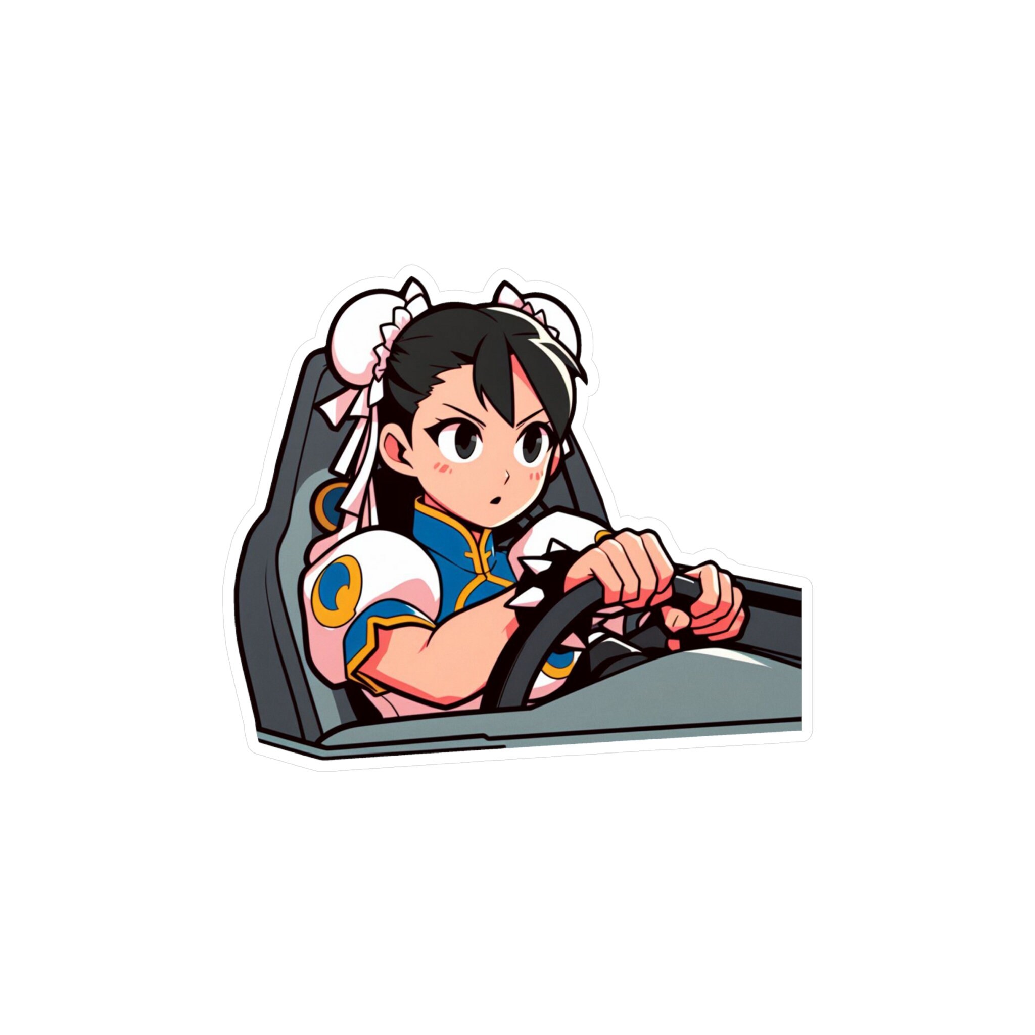 Chun-li Street Fighter Driving a Car Vinyl Sticker - Etsy