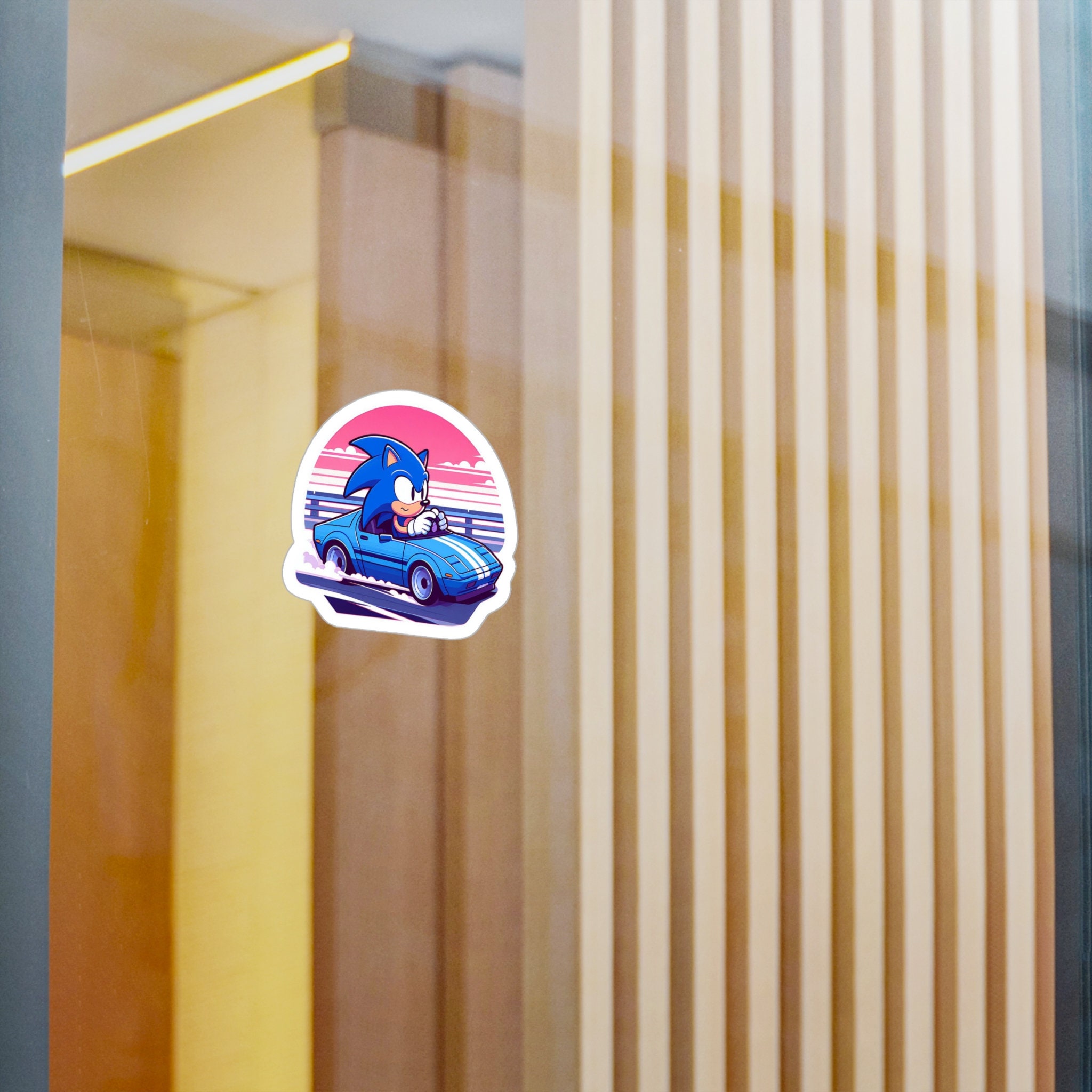 Sonic the Hedgehog Driving a Car Vinyl Sticker - Etsy