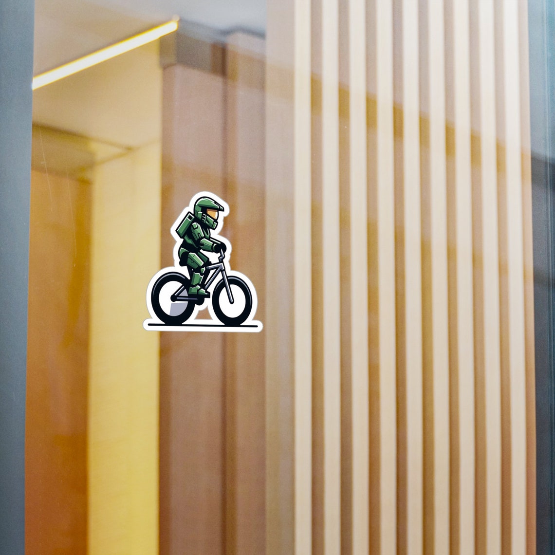 Master Chief Riding a Bike Vinyl Sticker - Etsy