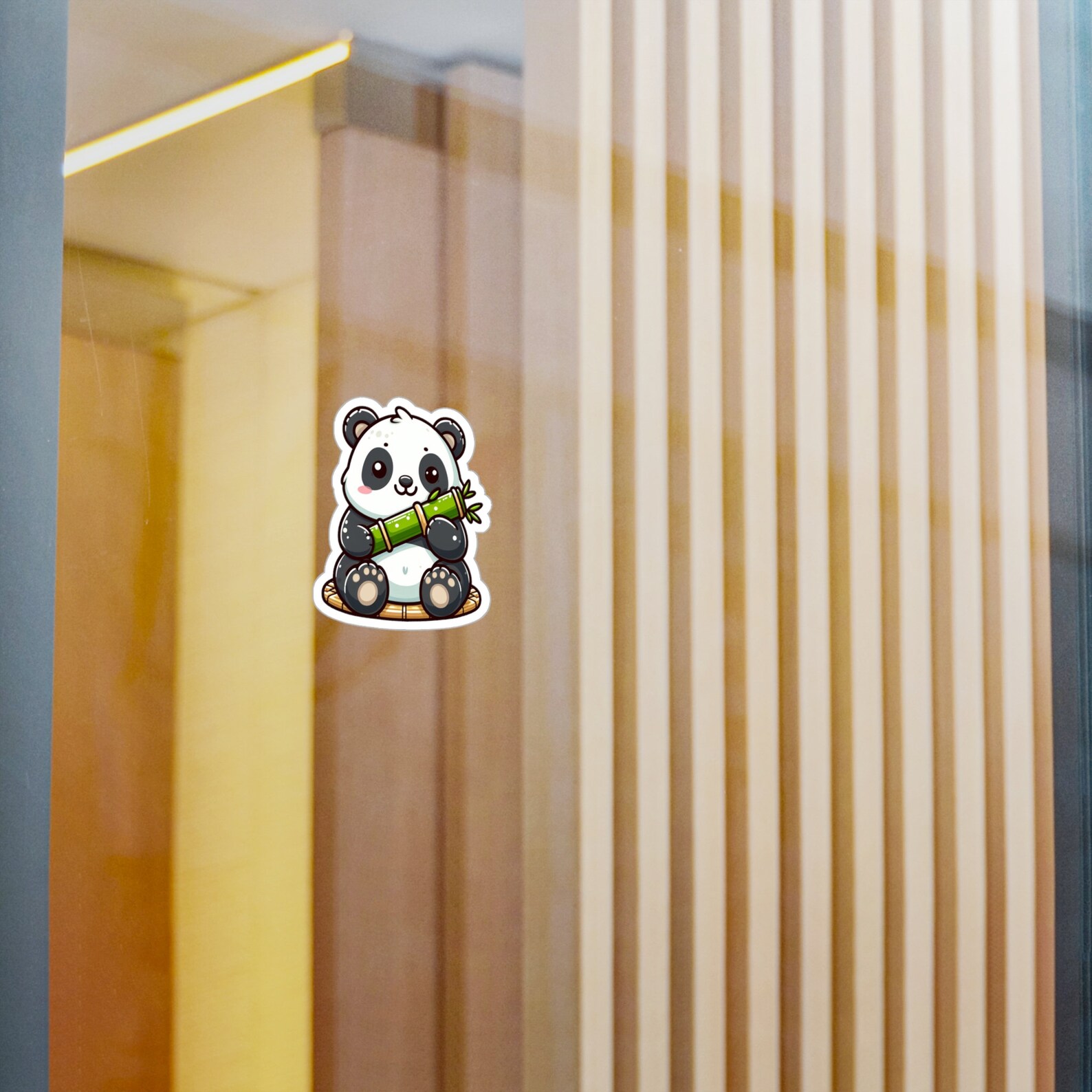 Cute Baby Panda Eating Bamboo Vinyl Sticker - Etsy