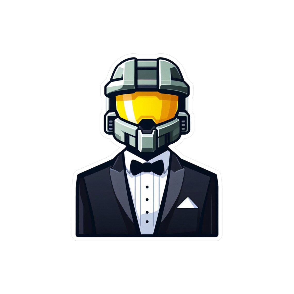 Master Chief in a Tuxedo Vinyl Sticker - Etsy
