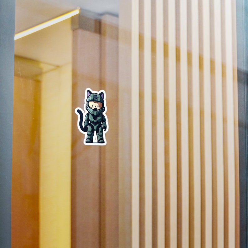 Master Chief Cat Vinyl Sticker - Etsy