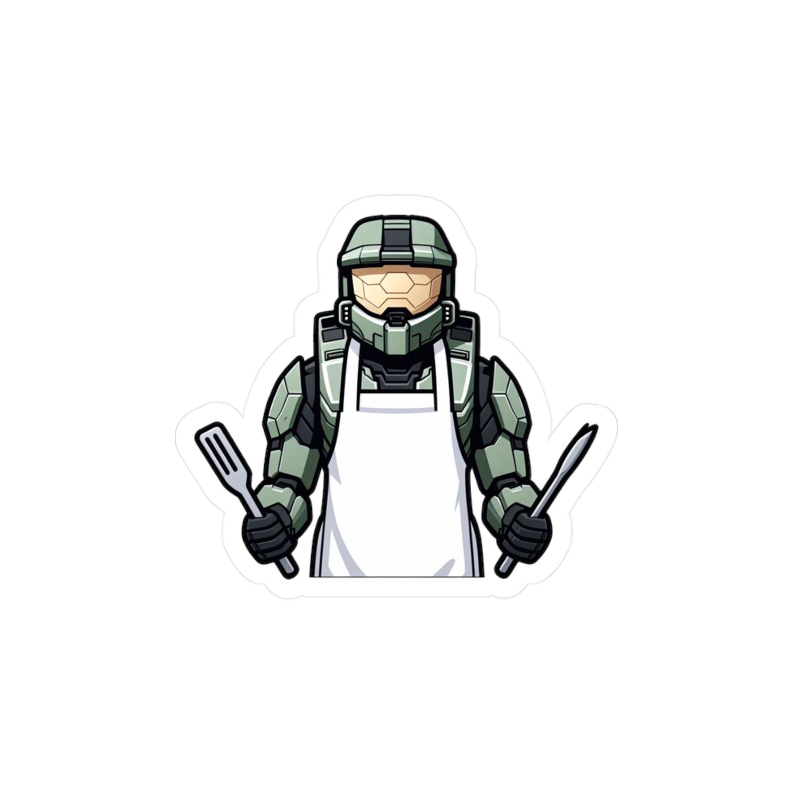 Master Chief Grill Master Vinyl Sticker - Etsy