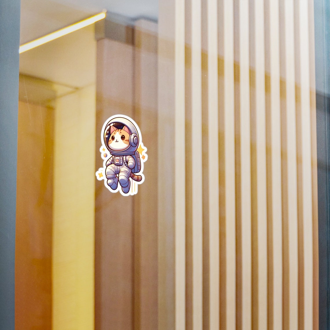 Cute Cat Astronaut Floating in Space Vinyl Sticker - Etsy
