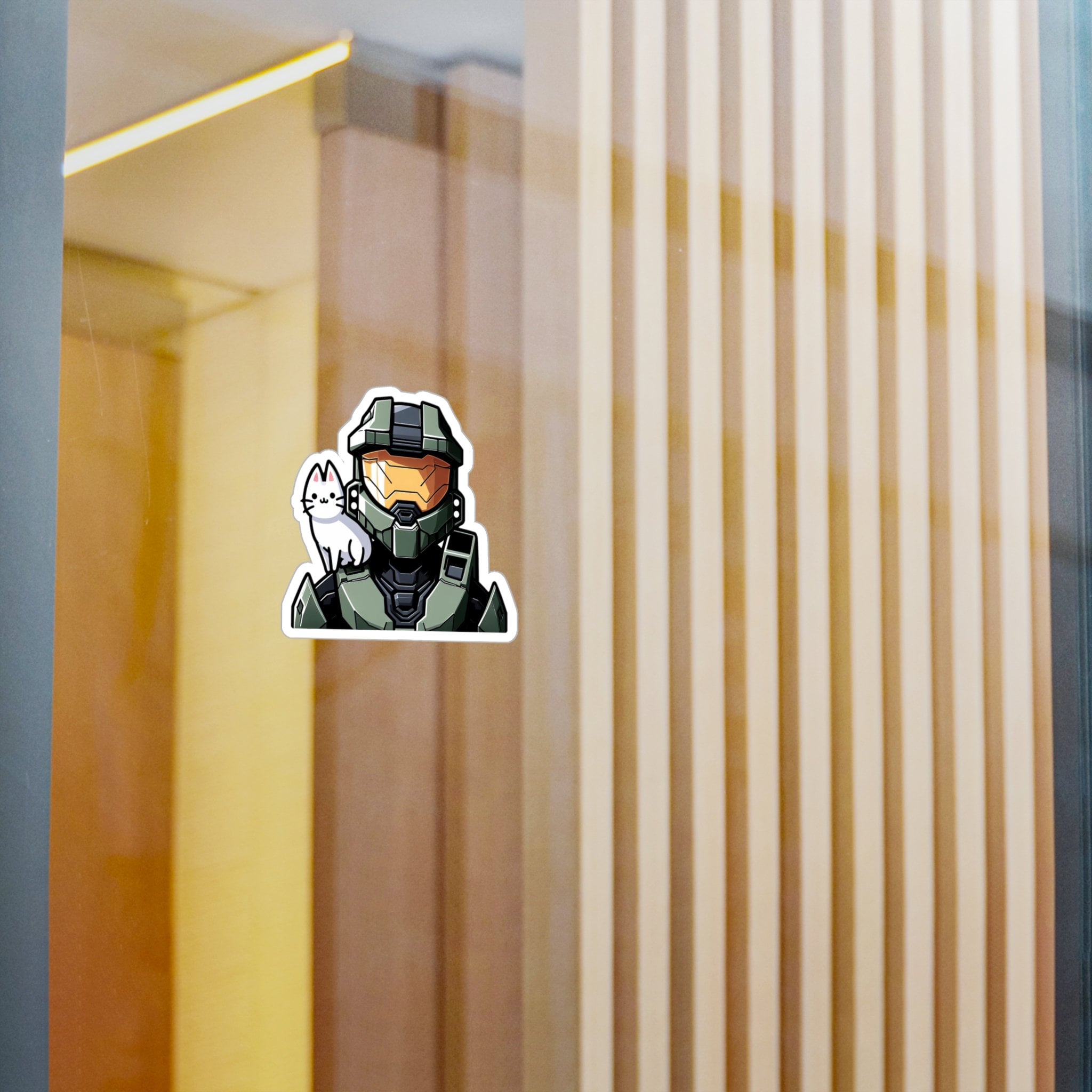 Master Chief Cat Vinyl Sticker - Etsy