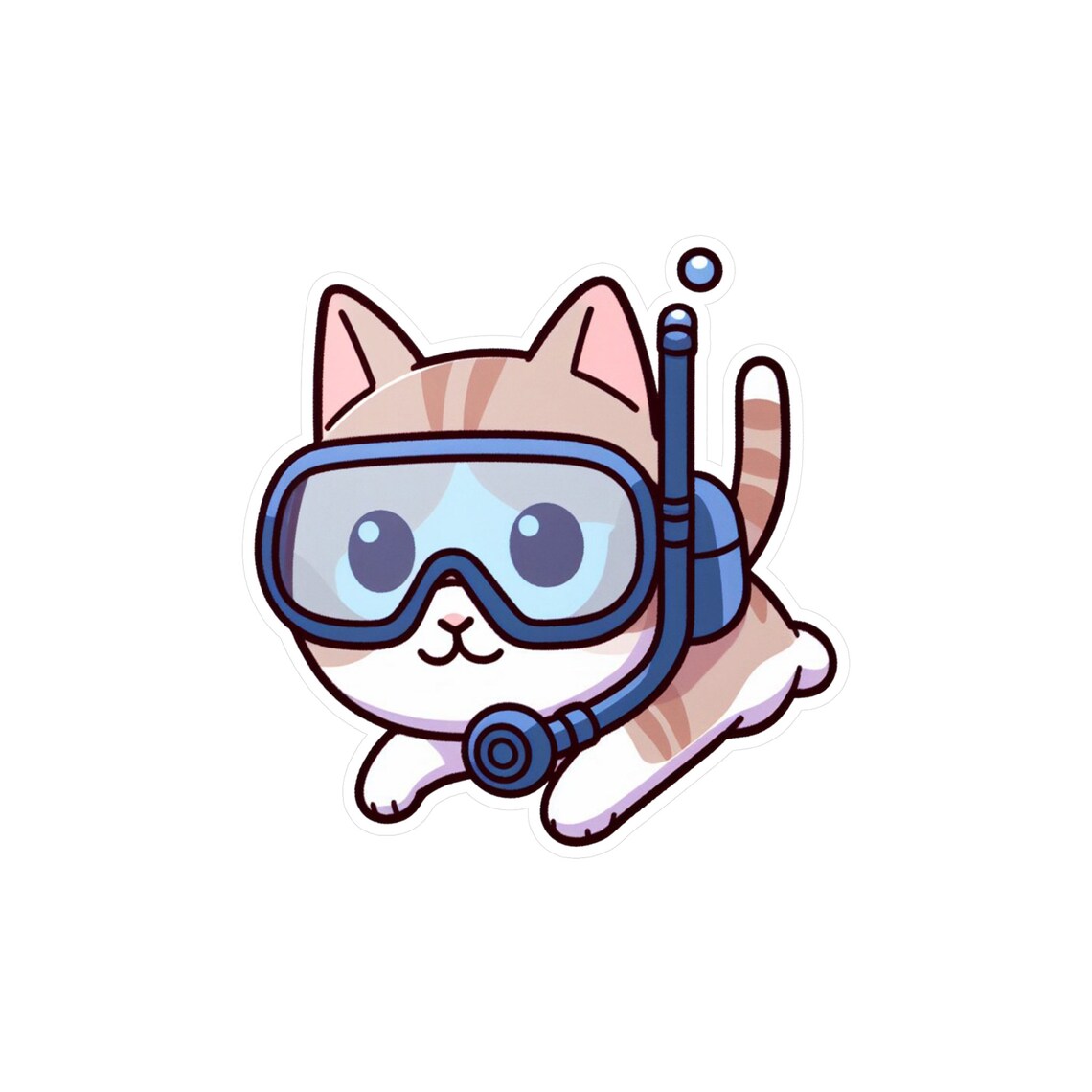 Cat Snorkeling Vinyl Sticker - Etsy