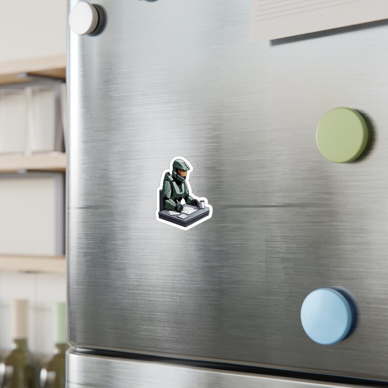 Master Chief Working at a Desk Vinyl Sticker - Etsy