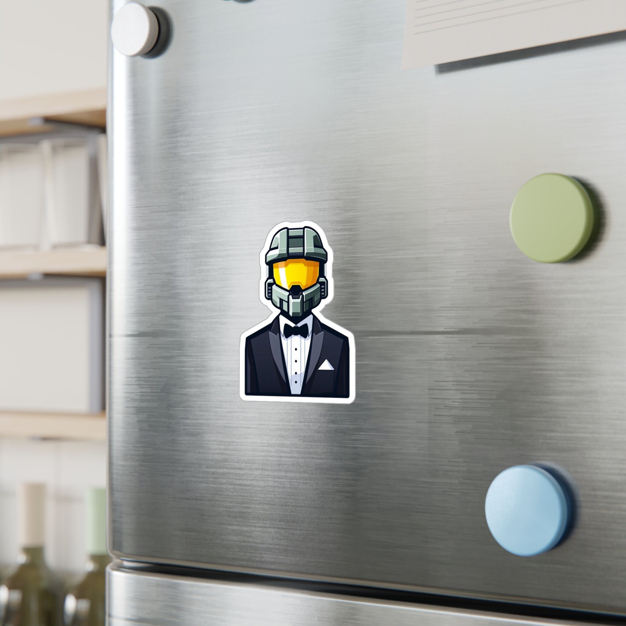 Master Chief in a Tuxedo Vinyl Sticker - Etsy