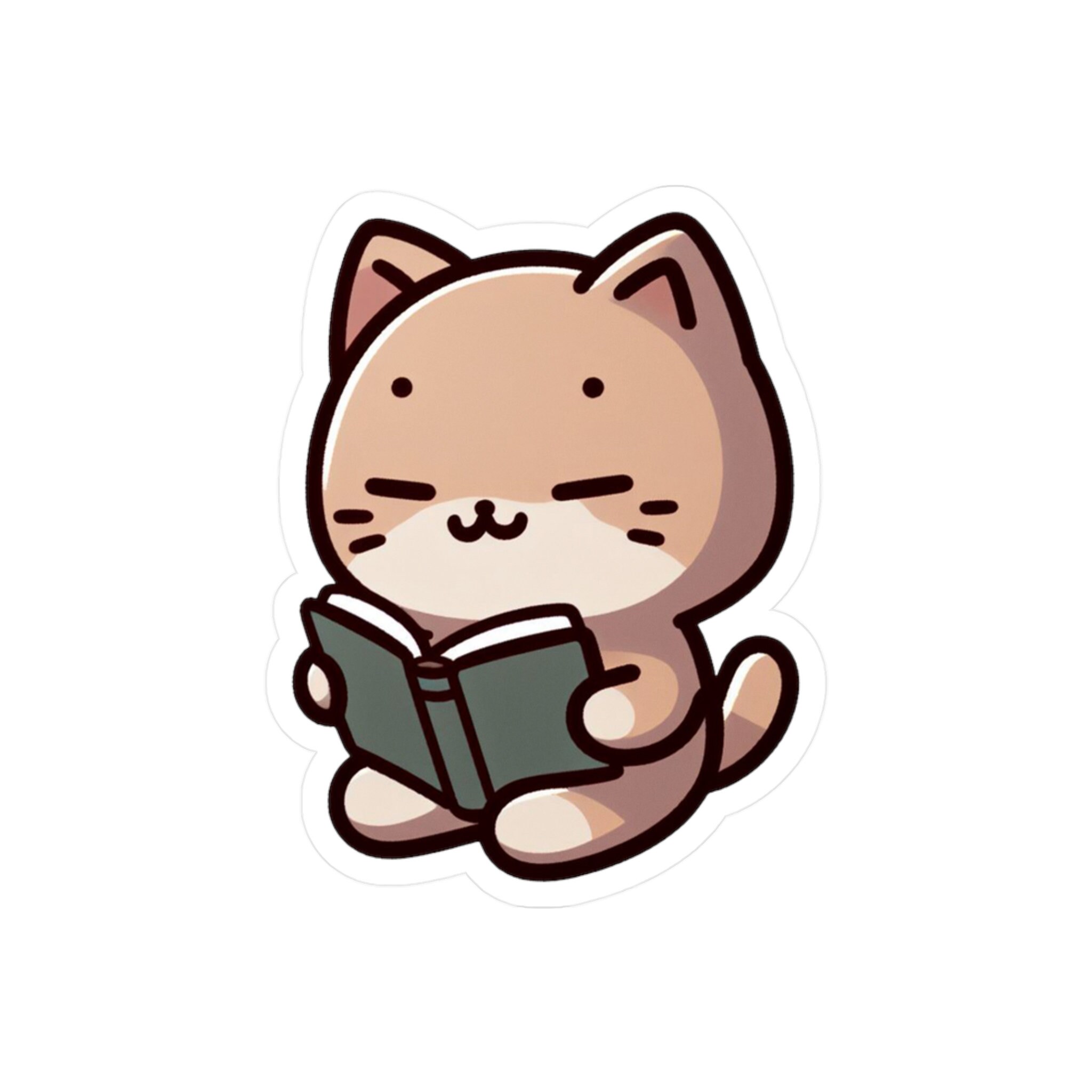 Cat Reading Book Vinyl Sticker - Etsy