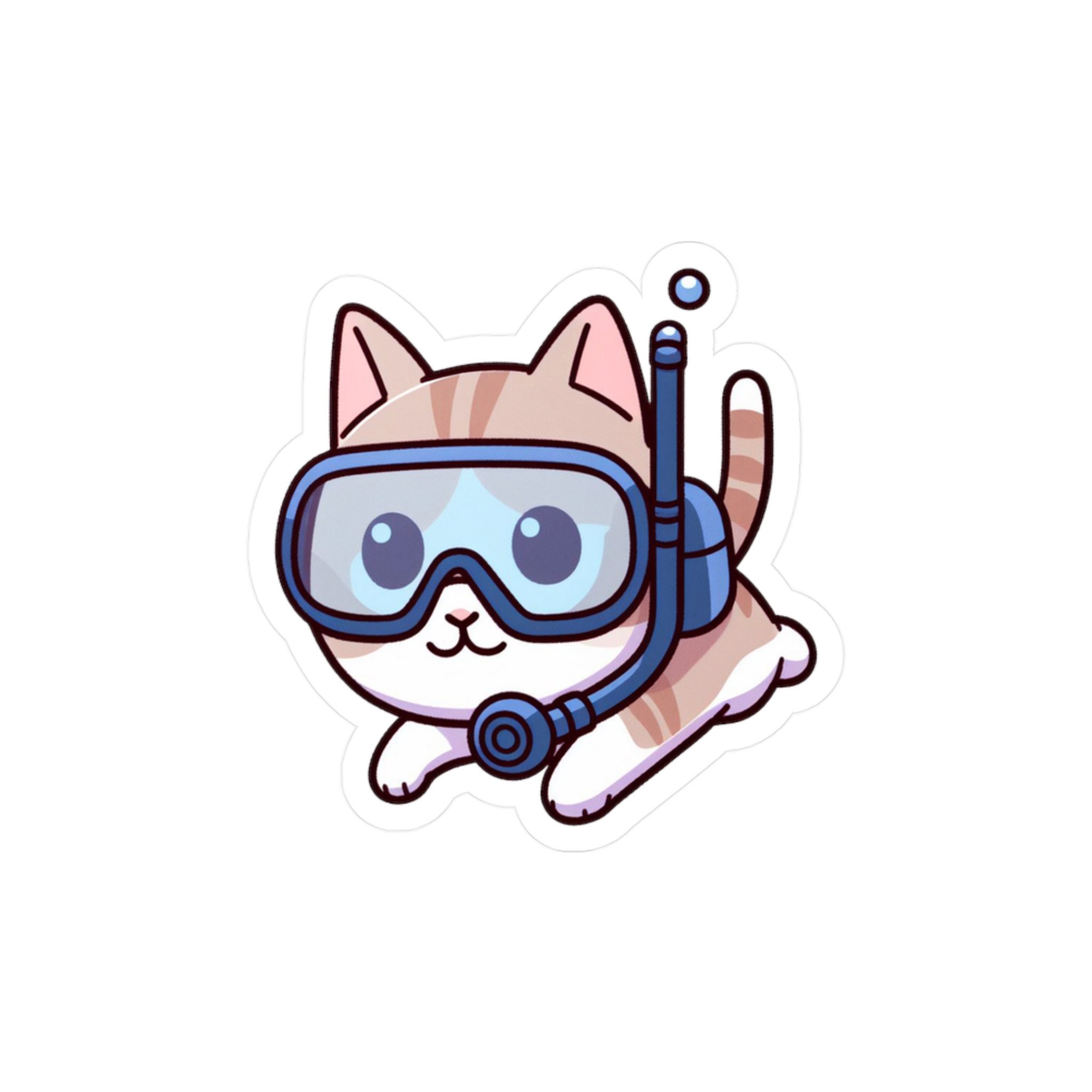 Cat Snorkeling Vinyl Sticker - Etsy