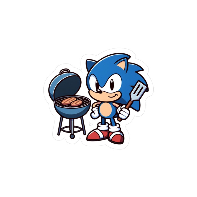 Sonic the Hedgehog Grilling on BBQ Vinyl Sticker - Etsy