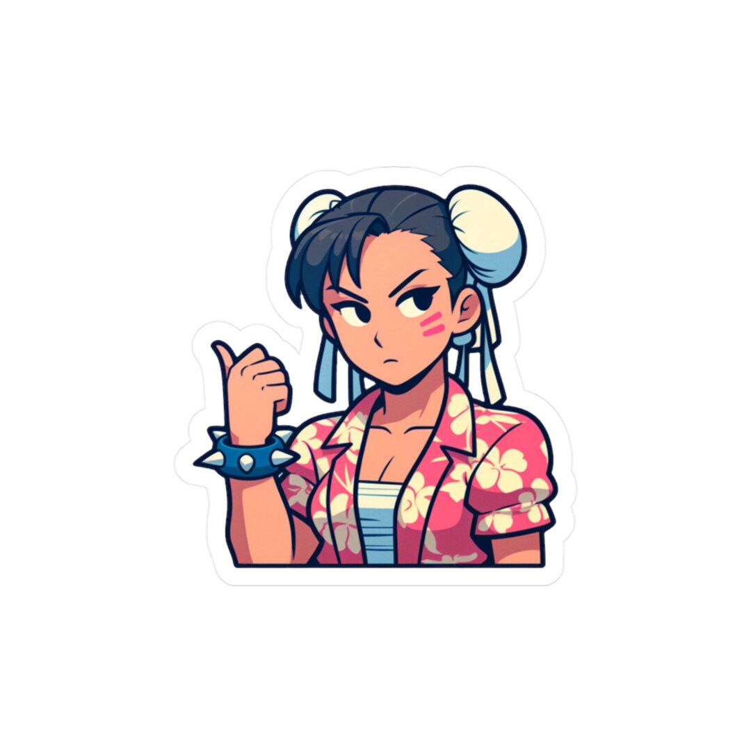 Chun-li Street Fighter Hawaiian Shirt Vinyl Sticker - Etsy