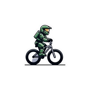 Master Chief Riding a Bike Vinyl Sticker - Etsy
