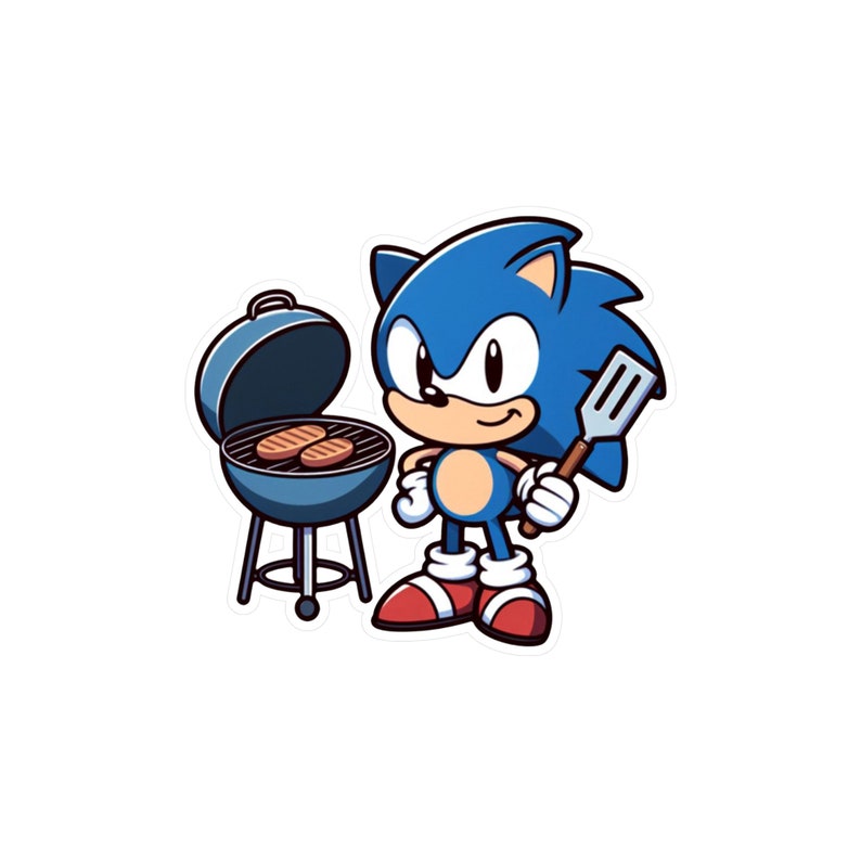 Sonic the Hedgehog Grilling on BBQ Vinyl Sticker - Etsy