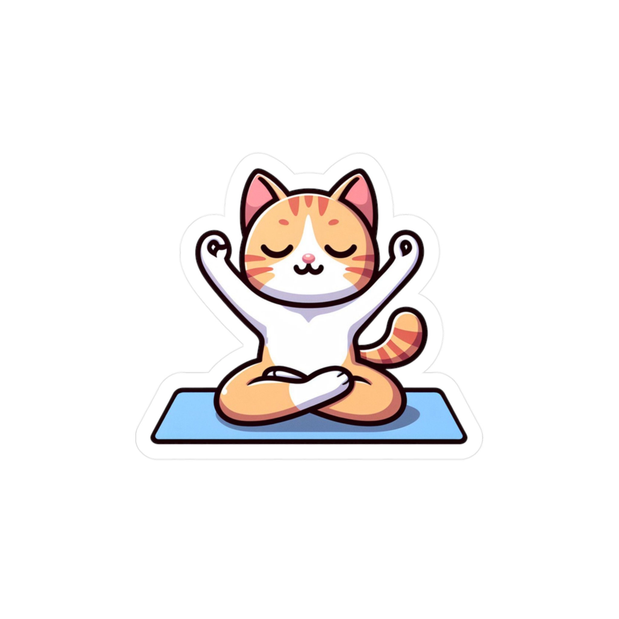 Cute Cat Doing Yoga Vinyl Sticker - Etsy