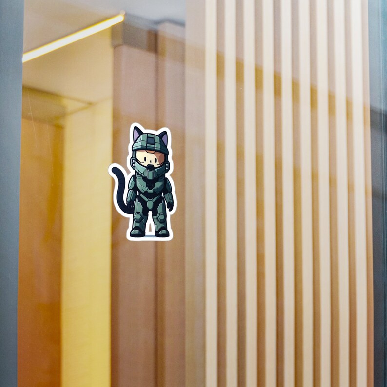 Master Chief Cat Vinyl Sticker - Etsy