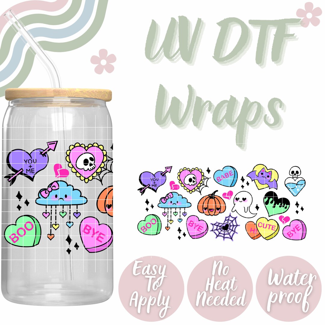 UV DTF Emo Valentine 16oz Cup Wrapno Heat Neededeasy to ...