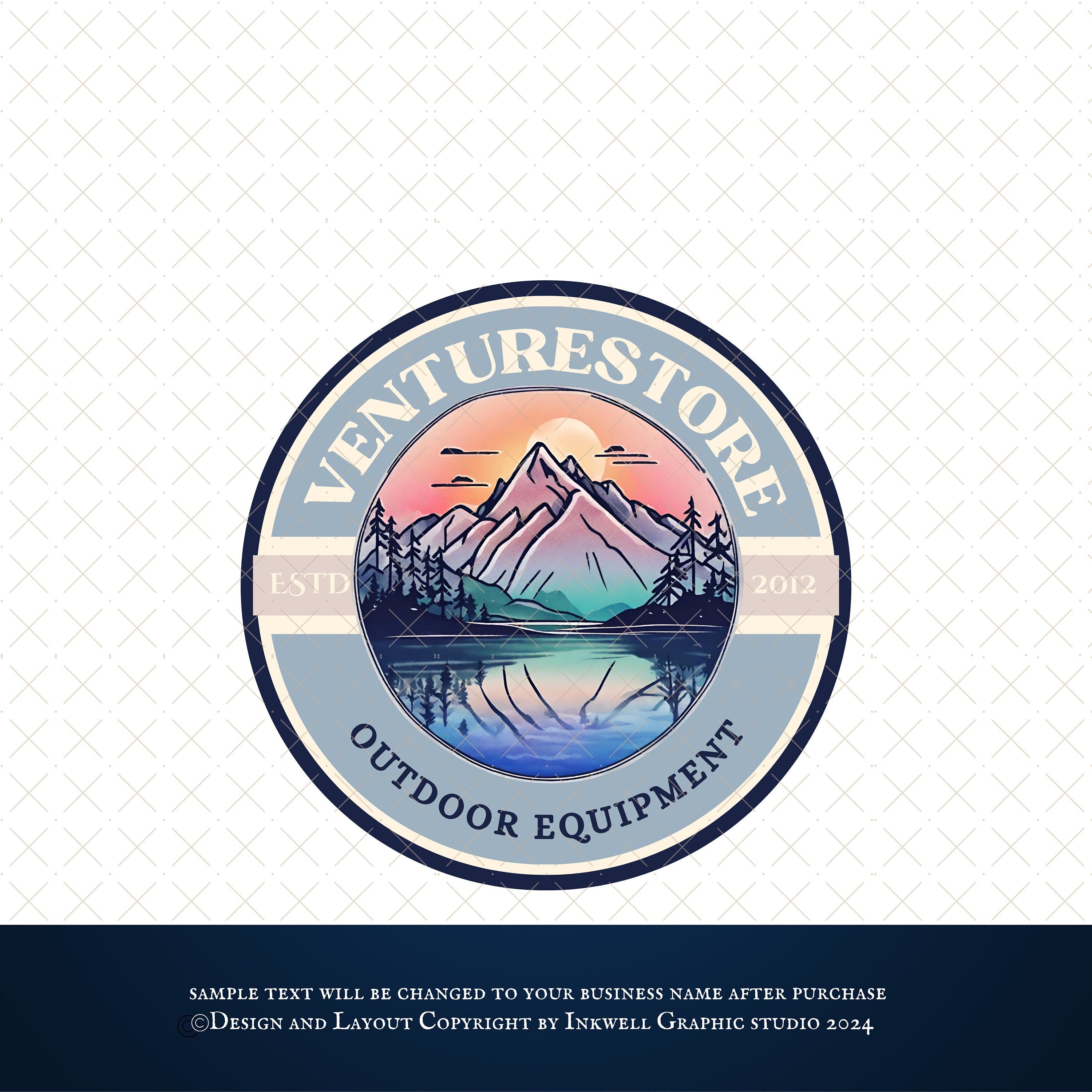 Mountain Logo, Watercolor Badge Logo, Adventure Company Logo ...