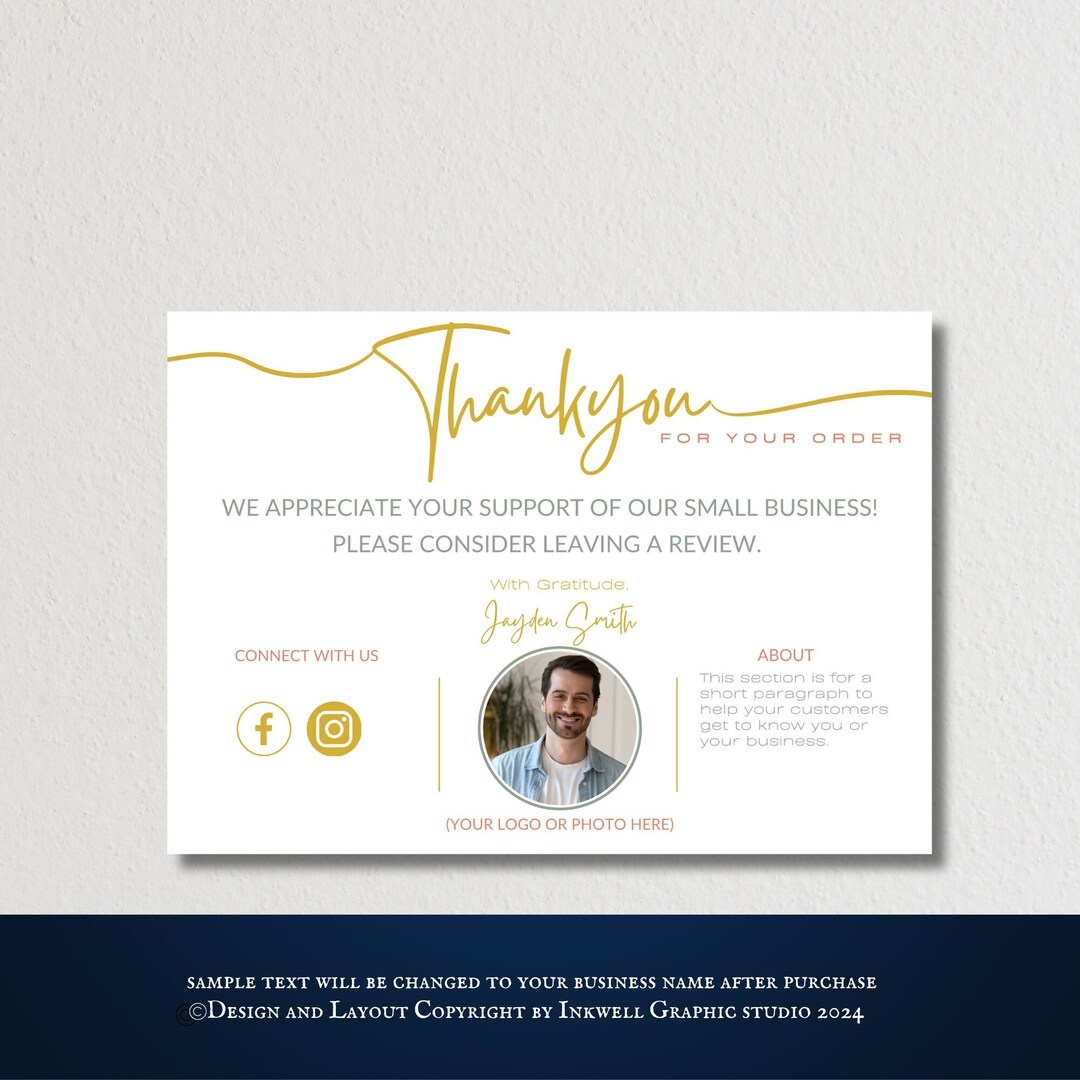 Printable Thank-you Order Cards for E-commerce Shop - Etsy