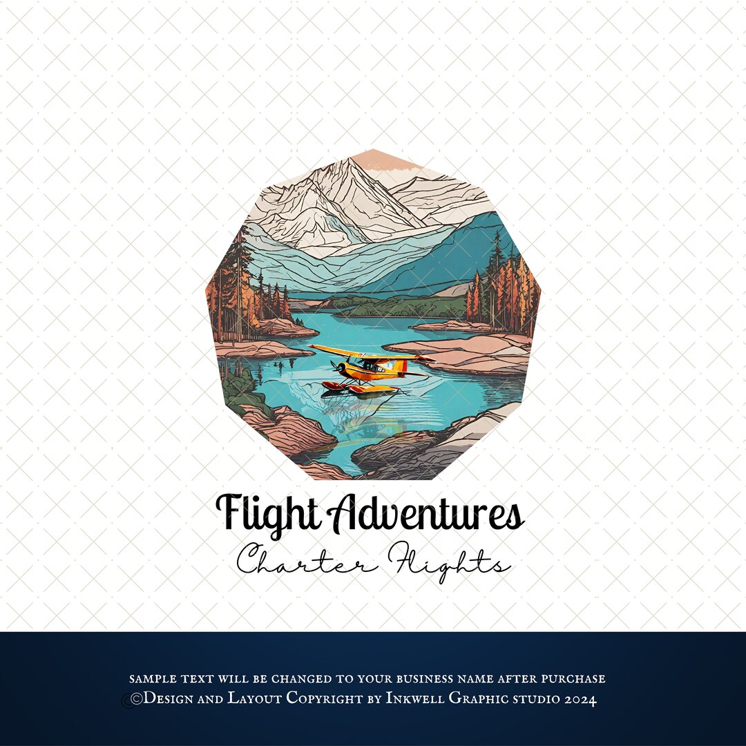 Aviation Logo, Plane Logo, Float Plane Logo, Watercolor Plane Logo - Etsy