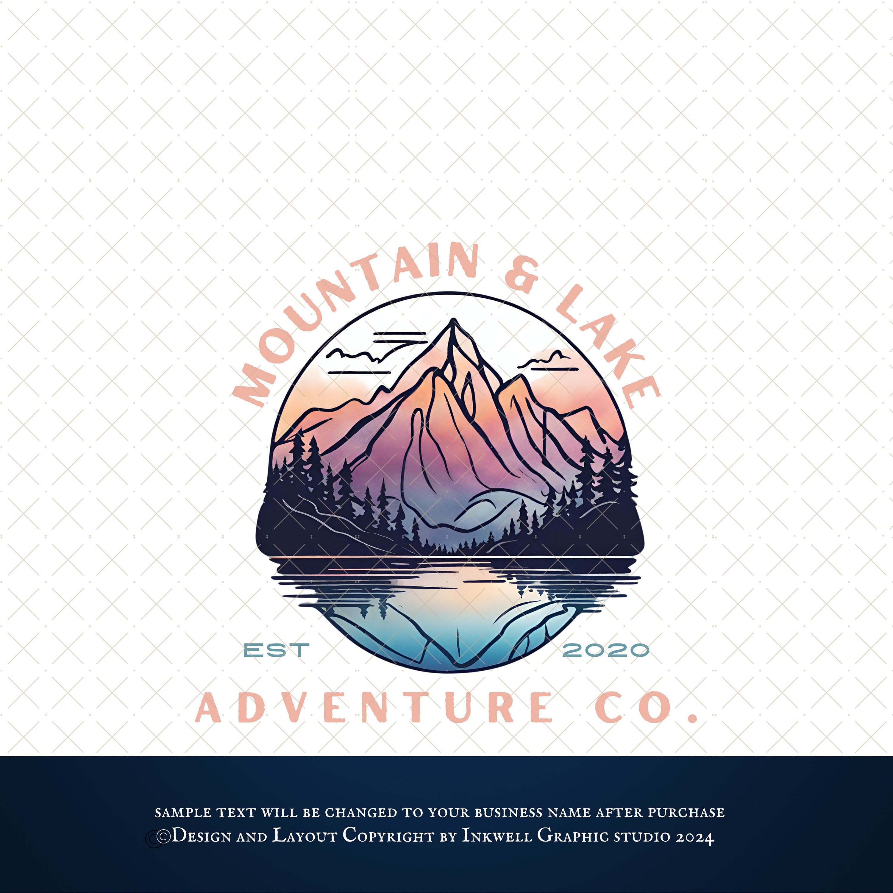 Lake Logo, Sunset Mountain Logo, Backpacking Logo, Sporting Goods Logo ...
