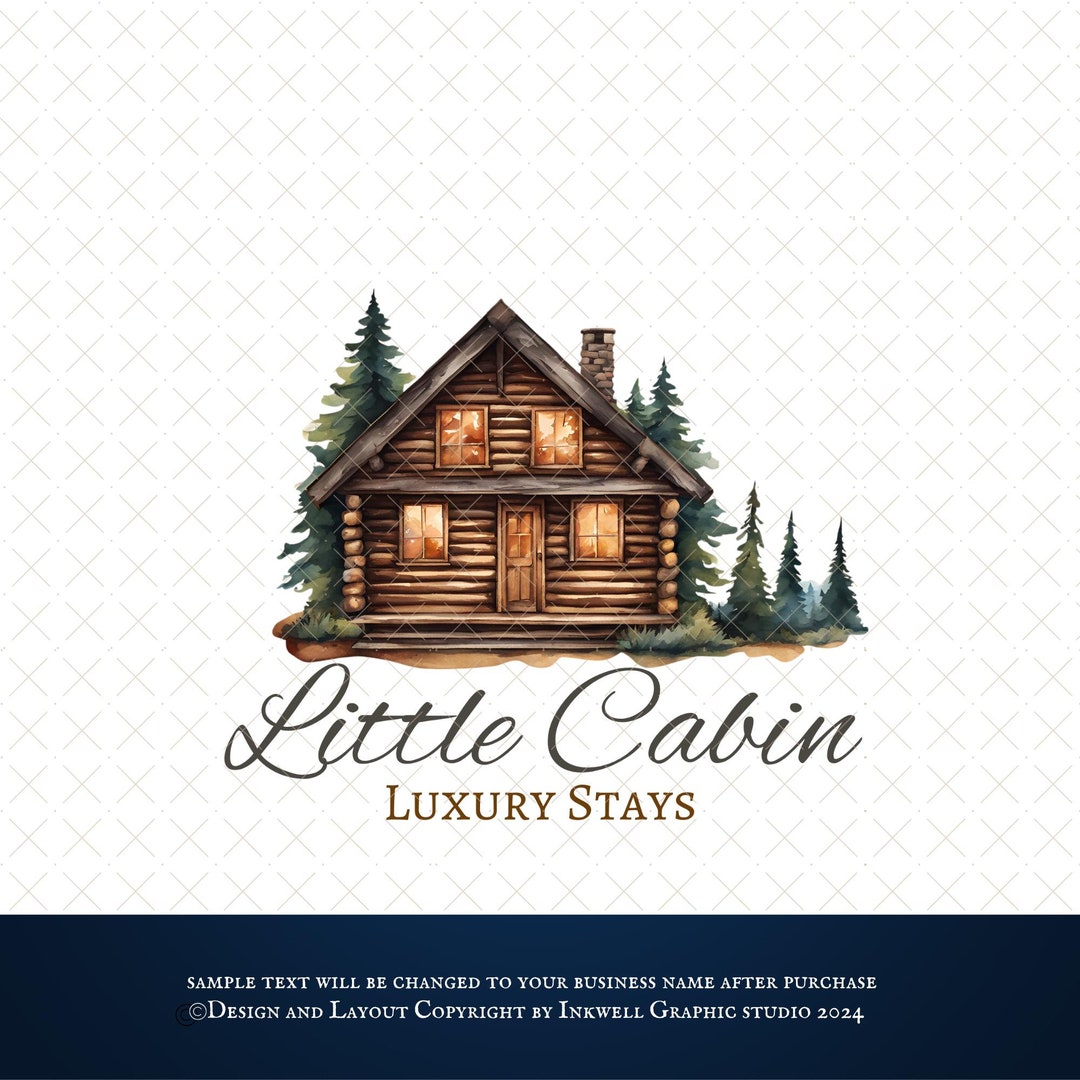 Log Cabin Vacation Rental Logo, Fishing/camping Lodge Logo, Mountain ...