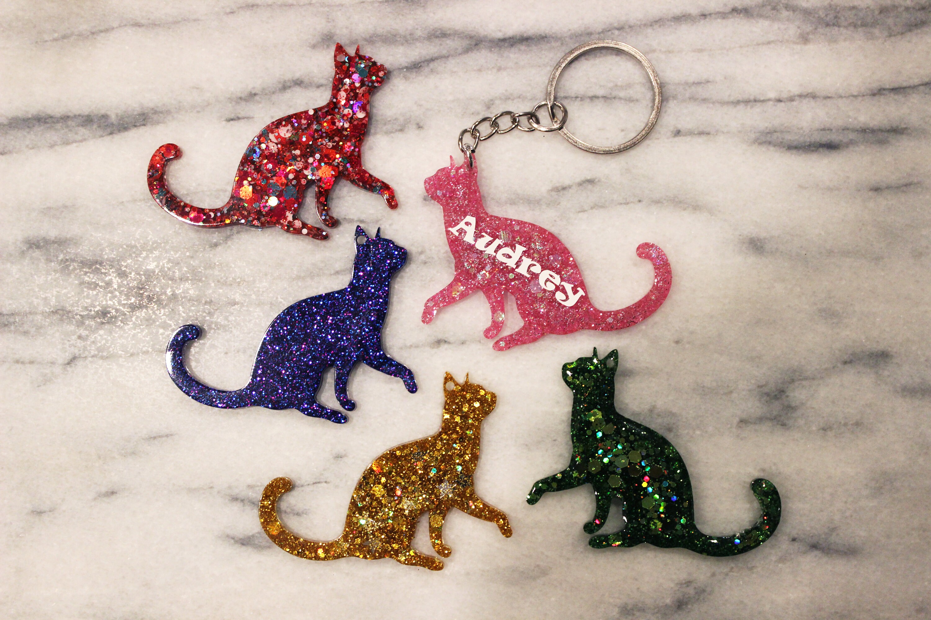 Cat Silhouette Keychains - Etsy