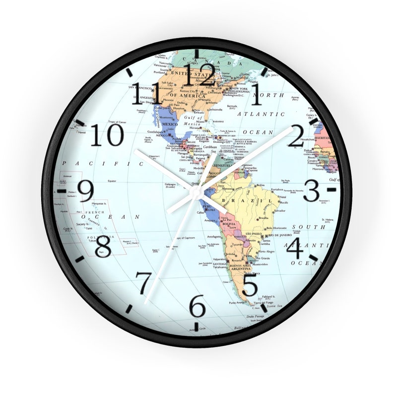 Wall Clock World Globe - Etsy