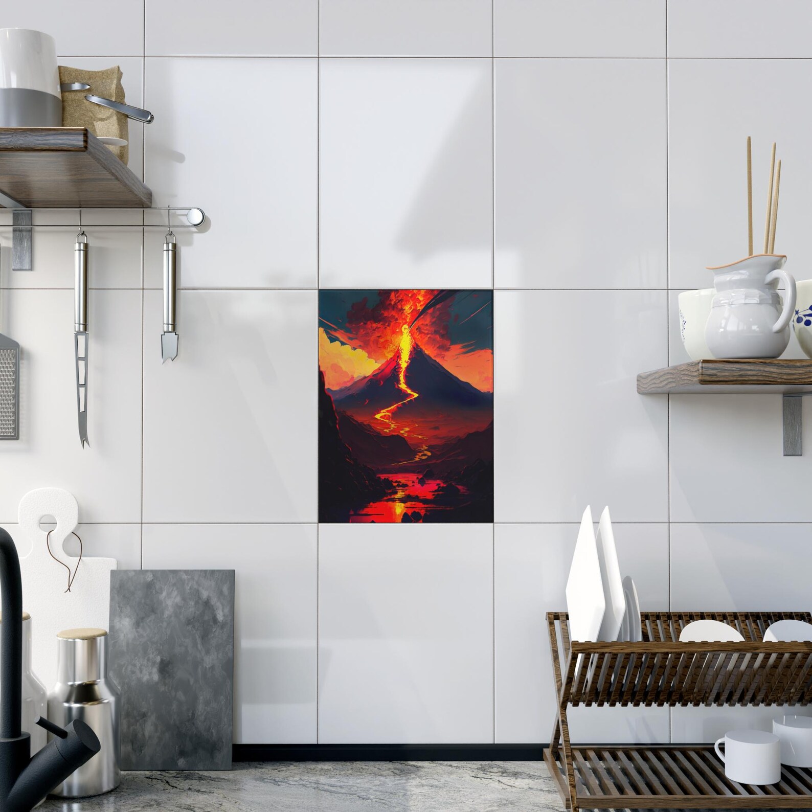 Volcano Volcanic Eruption Ceramic Photo Tile 6x8'' - Etsy