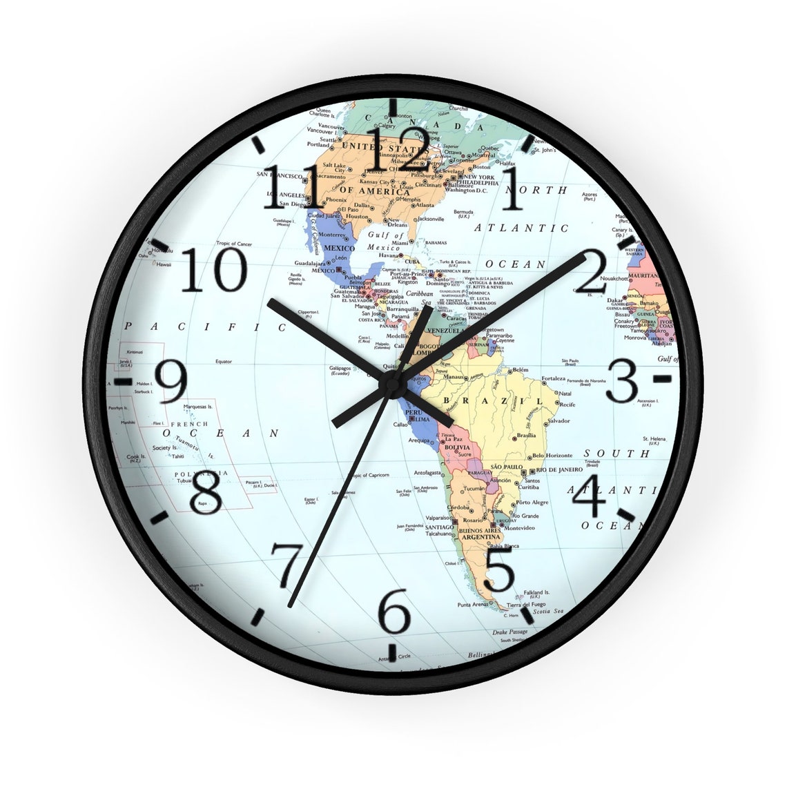 Wall Clock World Globe - Etsy