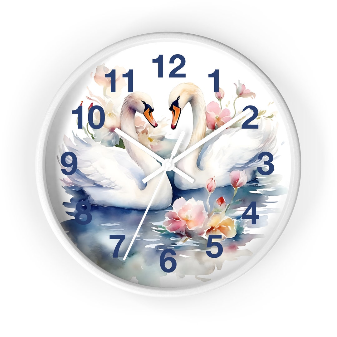 Swans Art Nouveau William Maurice Wall Clock - Etsy