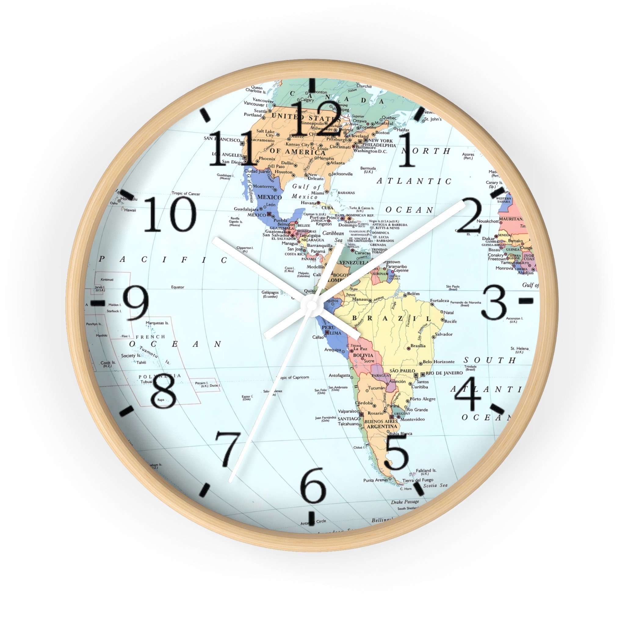 Wall Clock World Globe - Etsy