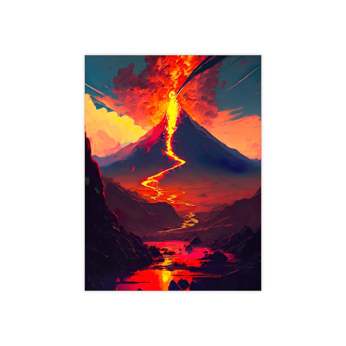 Volcano Volcanic Eruption Ceramic Photo Tile 6x8'' - Etsy