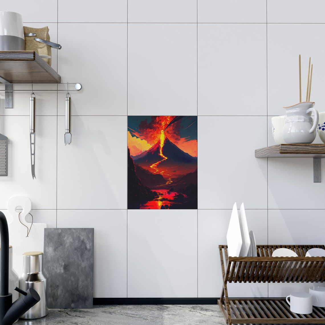 Volcano Volcanic Eruption Ceramic Photo Tile 6x8'' - Etsy