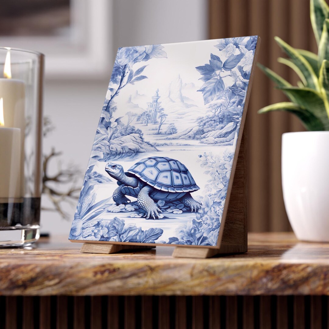 Ceramic Photo Tile Turtle, Blue Turtle 6x8'' - Etsy