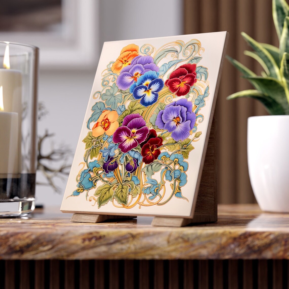 Violets, Provence Style, Ceramic Photo Tile 6x8'' - Etsy