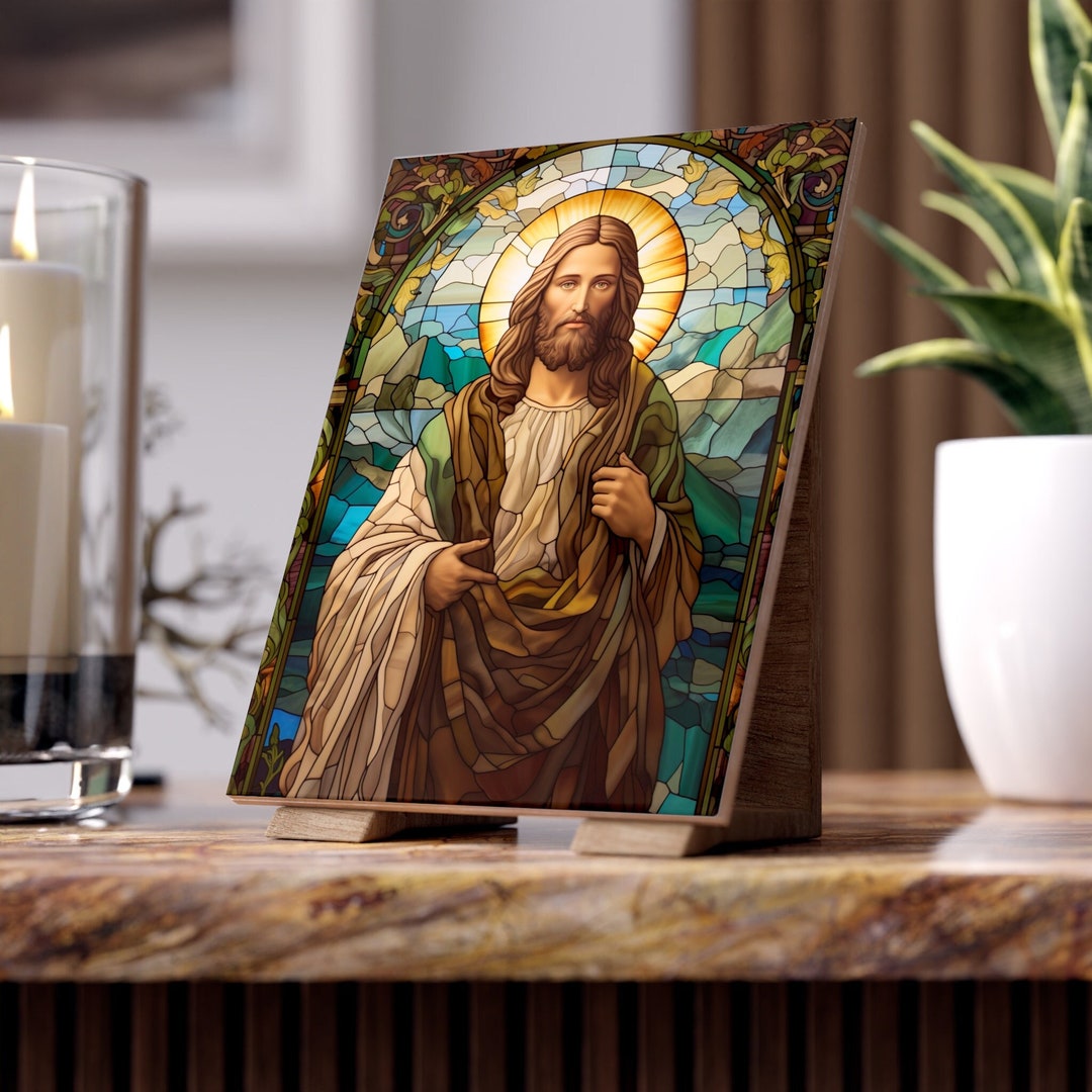 Ceramic Photo Tile Jesus Christ Watercolor Embrace of Christ Jesus Tile ...
